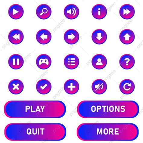 Transparent Button Vector Design Images Game Buttons And Transparent Background Button Game