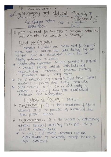 Cse A 22b41a0541 Cryptography And Network Security Assignment Studocu