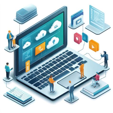 Cloud Computing Teamwork Digital Collaboration Data Analysis Laptop