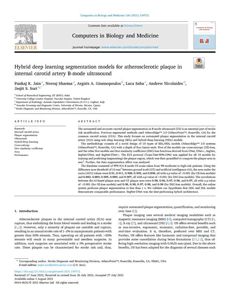 Hdl Seg Cbm Carotid Plaque Segmentation Work Using Hdl Models Computers In Biology And