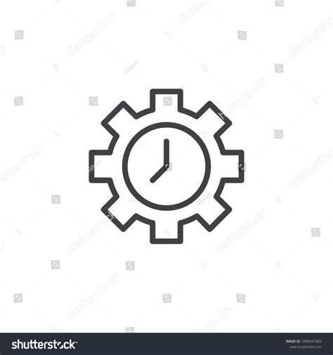 Time Management Outline Icon Linear Style Stock Vector Royalty Free 1089941903 Shutterstock