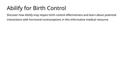 Abilify For Birth Control Medsis