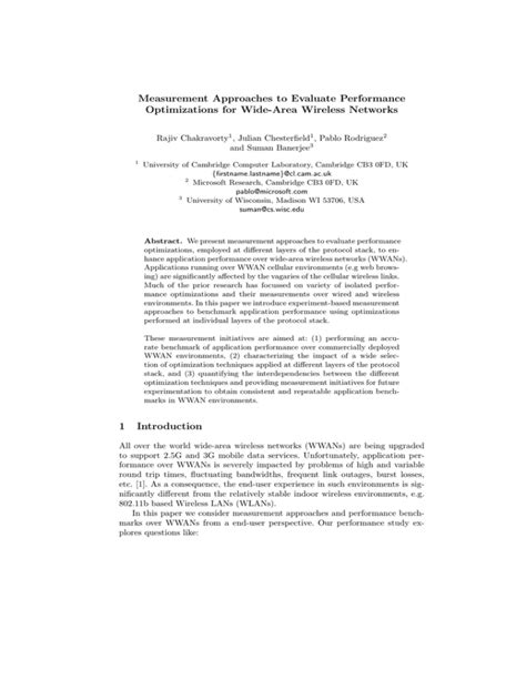 Measurement Approaches To Evaluate Performance Optimizations