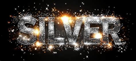 Silver Glitter Text Effect Shiny Sparkly Glittering Font Style On A