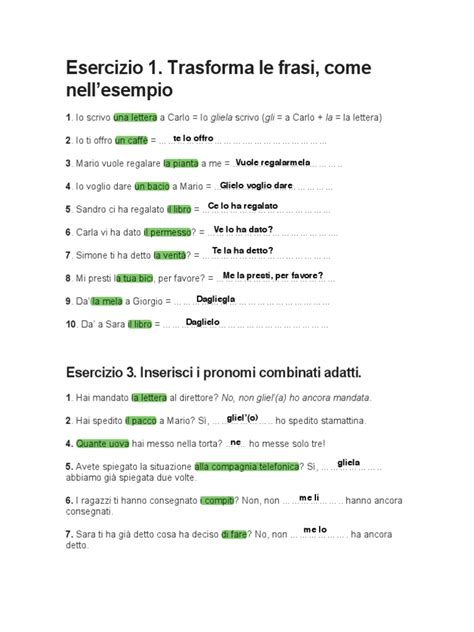 Pronomi Combinati Pdf