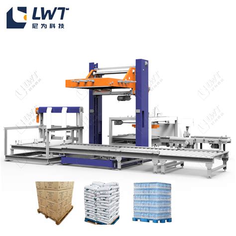 Full Auto Low Level Gantry Stacker Palletizer For Cartons Cans Bottles