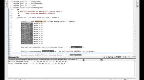 How To Reverse An Arraylist Using Java Youtube