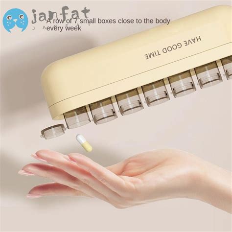 Janfat กล่องยารายสัปดาห์ กล่องเก็บยา ถอดออกได้ ทนทาน ความจุขนาดใหญ่ กันชื้น เดินทาง Shopee