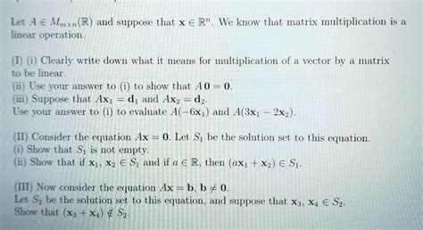 solved let a e mmxn r and suppose that xer” we know that