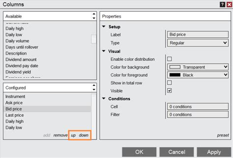 How Can I Add And Remove Columns In Ninjatrader Desktops Market Analyzer
