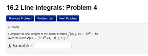 solved 16 2 line integrals problem 4 previous problem