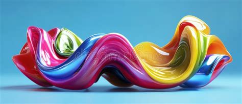 A Vibrant Flowing Abstract Sculpture Displays A Spectrum Of Colors