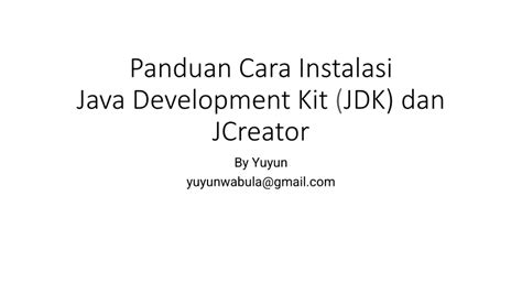 Pdf Panduan Cara Instalasi Java Development Kit Jdk Dan Jcreator