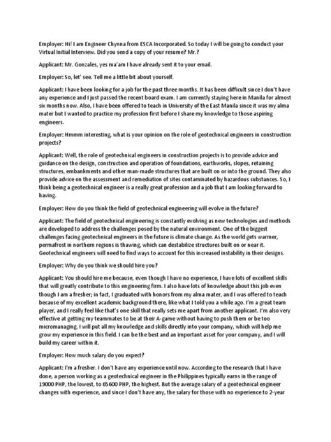 Interview Pdf Engineer Geotechnical Engineering