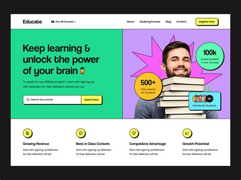 Edtech Platform Landing Page By Md Shahadat Hussain For Droitlab On