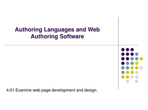 Ppt Authoring Languages And Web Authoring Software Powerpoint Presentation Id 6009344