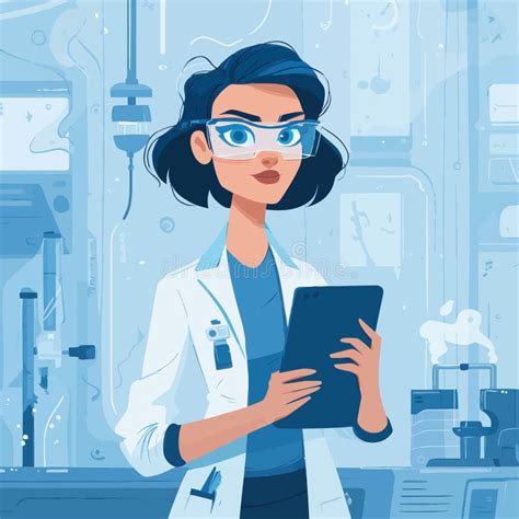 Scientist In A Laboratory Holding A Tablet While Analyzing Experiments