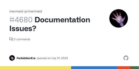 Documentation Issues · Issue 4680 · Mermaid Jsmermaid · Github