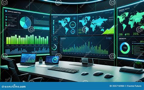 Global Financial Data Analysis Dashboard Displaying Real Time Market Trends And Key Performance