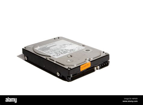 london uk three quarter view of internal computer hard disk with ide