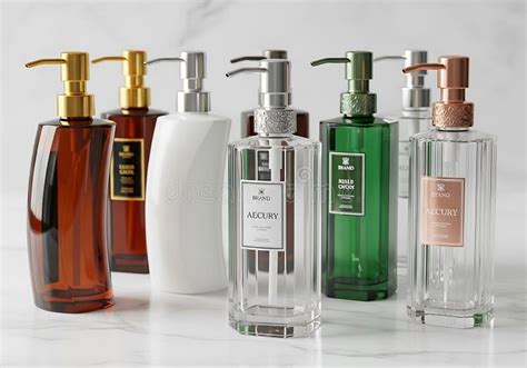 Collection Of Assorted Dispenser Bottles With Various Pump Tops And