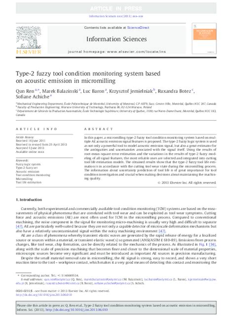 pdf type 2 fuzzy tool condition monitoring system based on acoustic