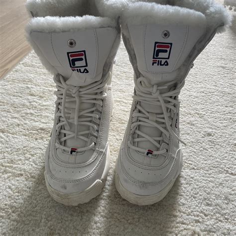 Fila Womens White Boots Depop