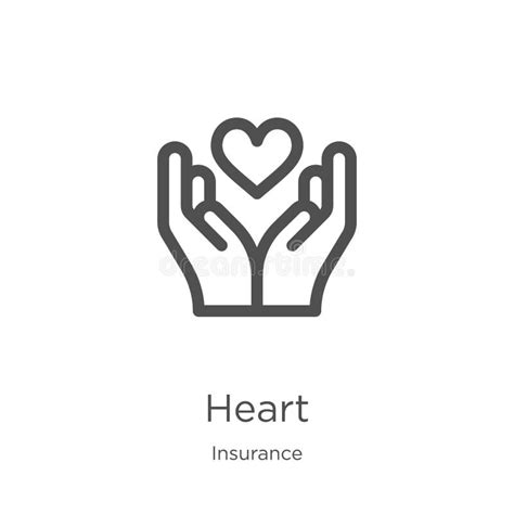 Heart Icon Vector From Insurance Collection Thin Line Heart Outline Icon Vector Illustration