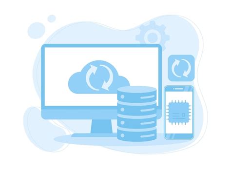 Premium Vector Backup Server Data Concept Flat Illustration