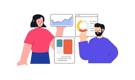 Modern Data Analysis Office Work And Time Management Illustration