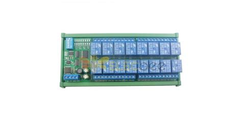 12V 16 Channel DIN Rail RS485 Relay Modbus RTU Protocol Remote Control PLC Expansion Board