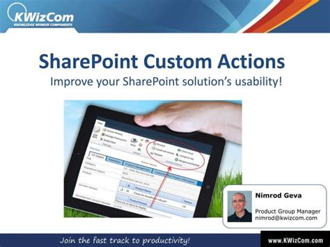 Kwizcom Sharepoint List Custom Actions Feature Product Overview Pptx