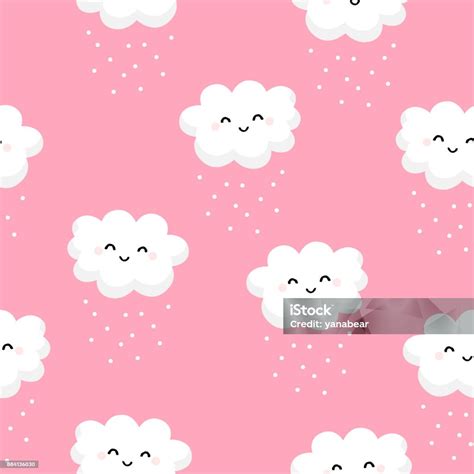 귀여운 구름과 눈과 완벽 한 패턴입니다 플랫 스타일입니다 벡터 일러스트입니다 겨울에 대한 스톡 벡터 아트 및 기타 이미지 겨울 공휴일 구름 Istock