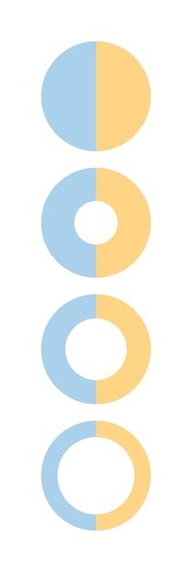 Premium Vector Piechart With Two Segments And Slices Circle Section Template Circular Chart