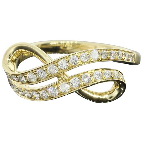 Diamond Gold Bypass Swirl Ring At 1stdibs Diamond Gold Bypass Swirl Ring At 1stdibs
