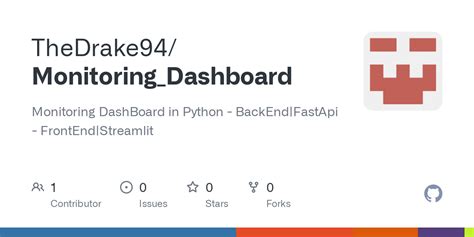 GitHub TheDrake Monitoring Dashboard Monitoring DashBoard In Python BackEnd FastApi