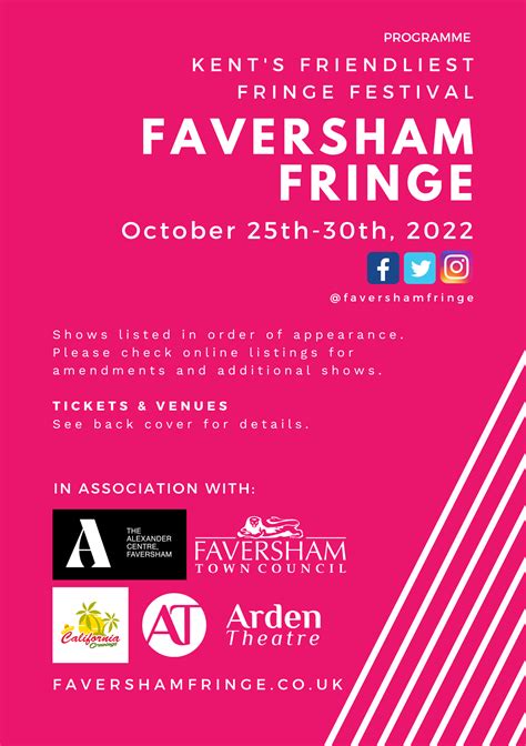 Full Programme Now Available Faversham Fringe
