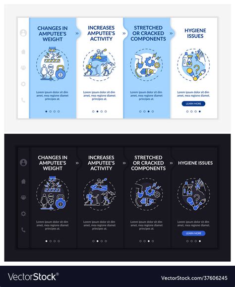 Artificial Limb Replacement Onboarding Template Vector Image