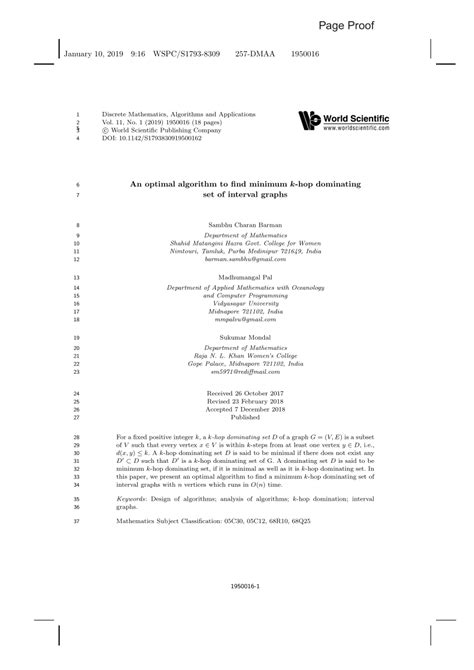 Pdf An Optimal Algorithm To Find Minimum K Hop Dominating Set Of Interval Graphs