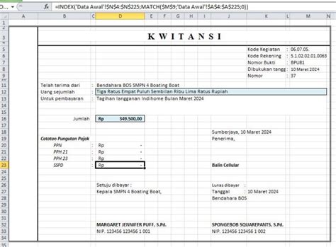 Cara Mudah Dan Cepat Membuat Kwitansi Excel Otomatis Dengan Rumus