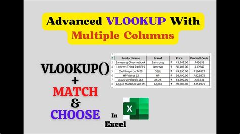 Vlookup Formula With Match Function In Excel VLOOKUP CHOOSE Vlookup Multiple Columns In One