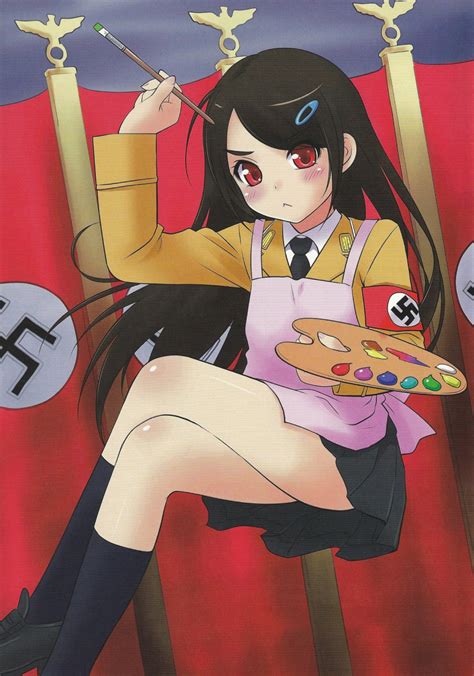 Nonohara Miki Adolf Hitler Real Life Black Legwear Detexted Highres Scan Third Party Edit