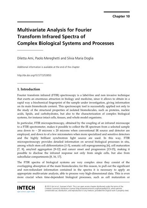 Pdf Multivariate Analysis For Fourier Transform Infrared Spectra Of