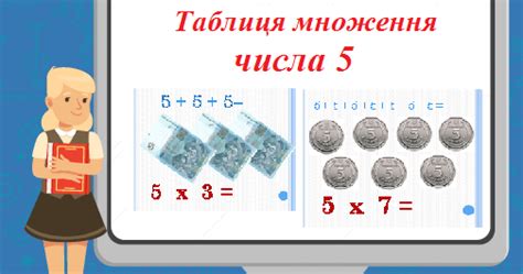 Таблиця множення числа 5 1 частина ознайомлення Урок на 8 завдань Математика