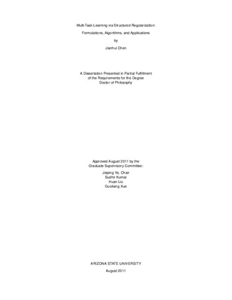 Pdf Multi Task Learning Via Structured Regularization Formulations