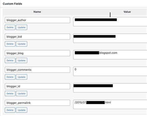 Custom Fields Will Deleting Old Blogspot Info From Wp Site Affect Seo Etc Rwordpress
