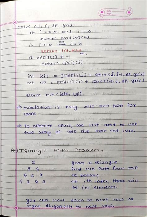 hand written notes on dynamic programming with examples engineering texts