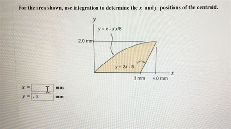 solved for the area shown use integration to determine the