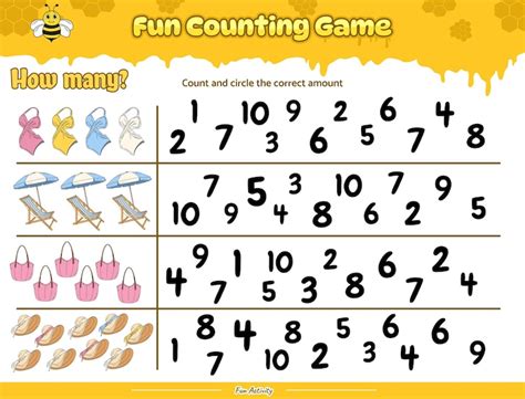 Premium Vector Count And Circle The Correct Number Of Beehive With Beach Cliparts