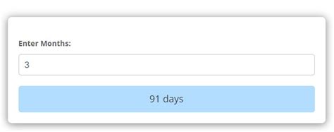 Months To Days Converter Conversion Calculator